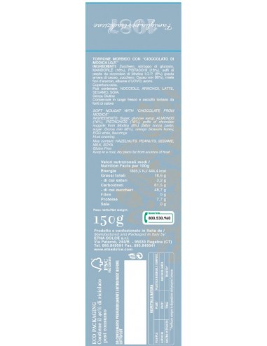 Torrone morbido con cioccolato di Modica IGP Etnadolce 150 gr